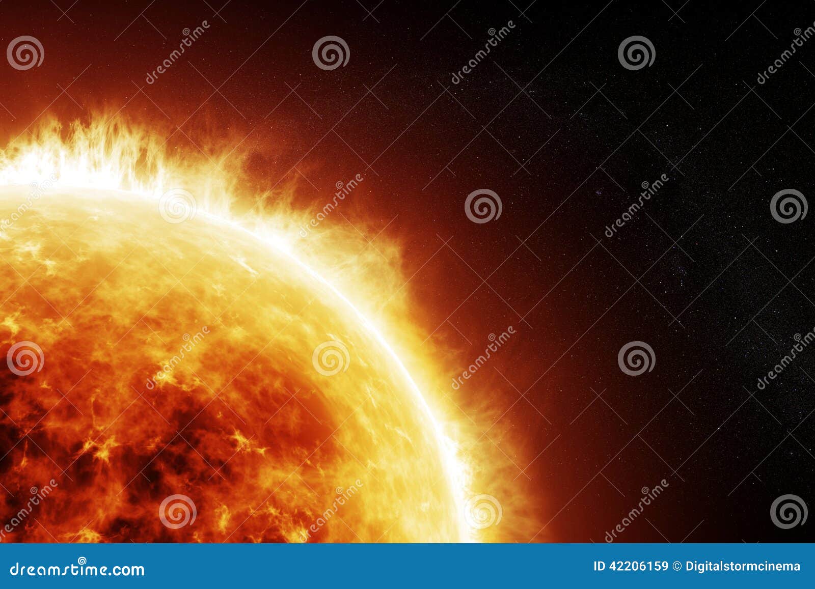Burning Sun on a Space Black Background Stock Image - Image of ...