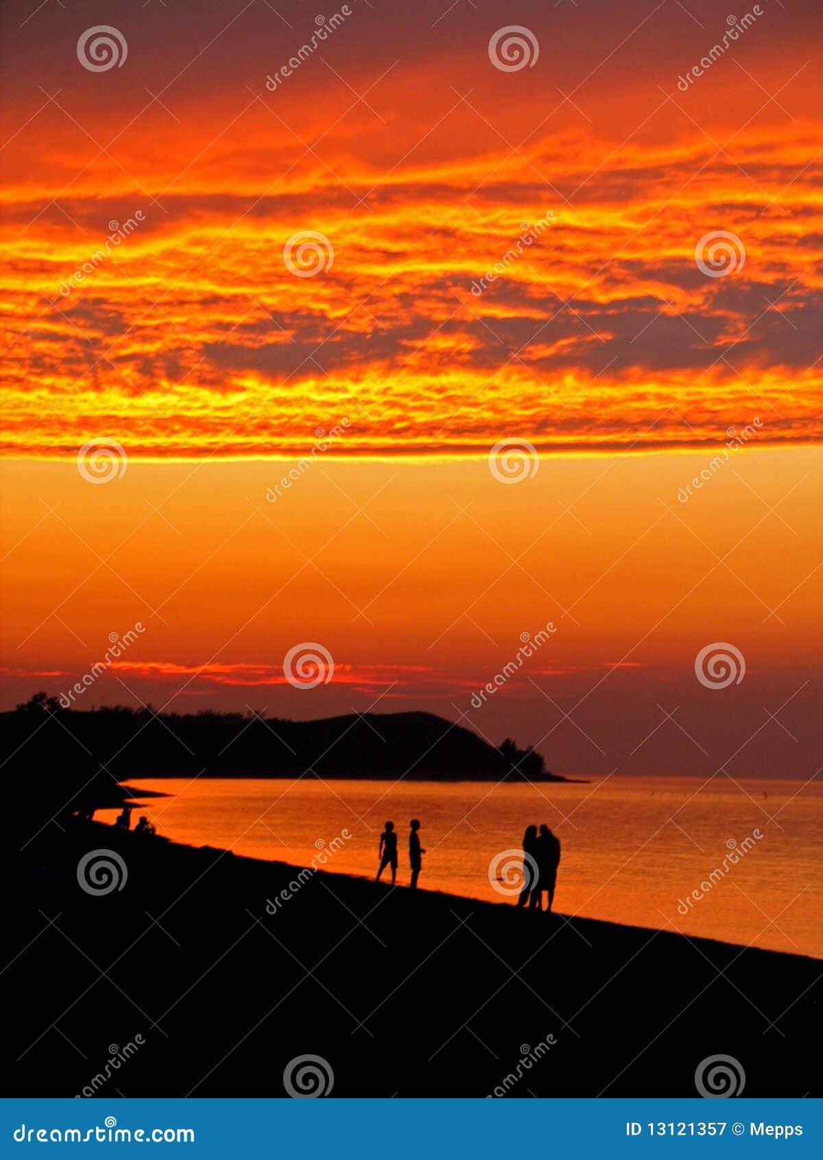 Burning Sunset stock image. Image of sunset, orange, water - 13121357