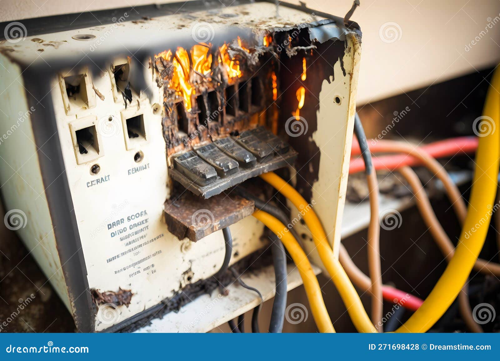 Overload. Burning Computer. Cartoon Laptop With Flaming Screen. Broken ...