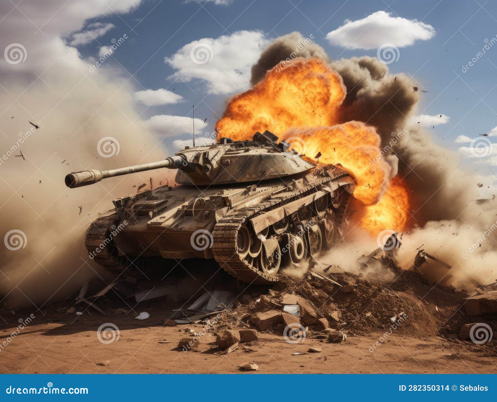 A Burning Tank during a War Stock Illustration - Illustration of ...