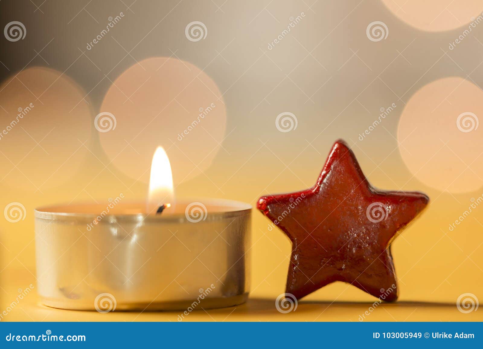 Tea-light and red star stock image. Image of light, relax - 103005949