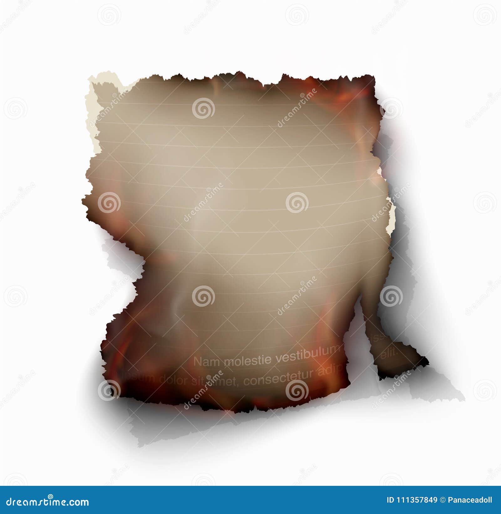 Burning Templates Torn Paper with Fire and Text Stock Illustration ...