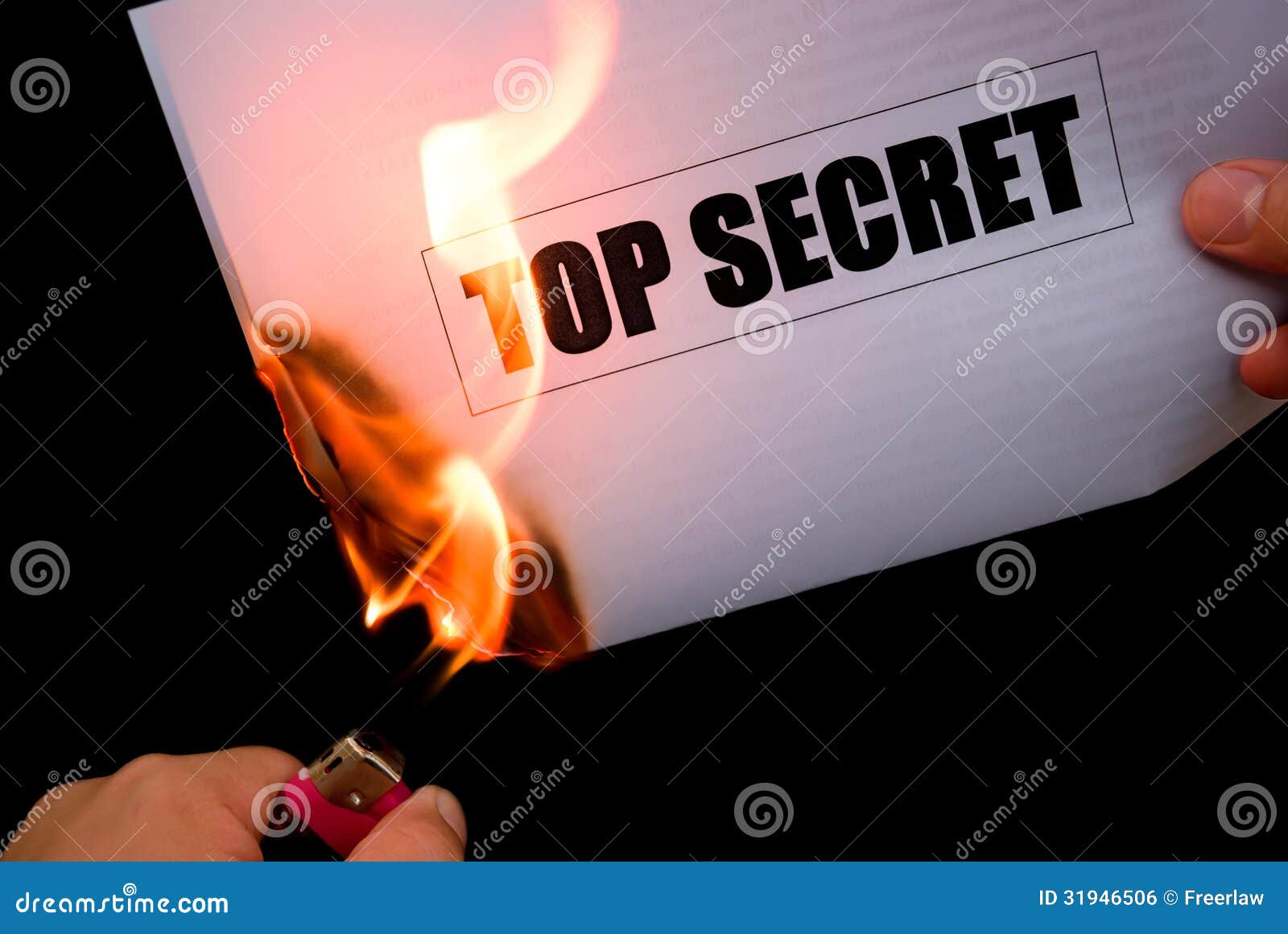 Burning a top secret paper stock photo. Image of classified - 31946506