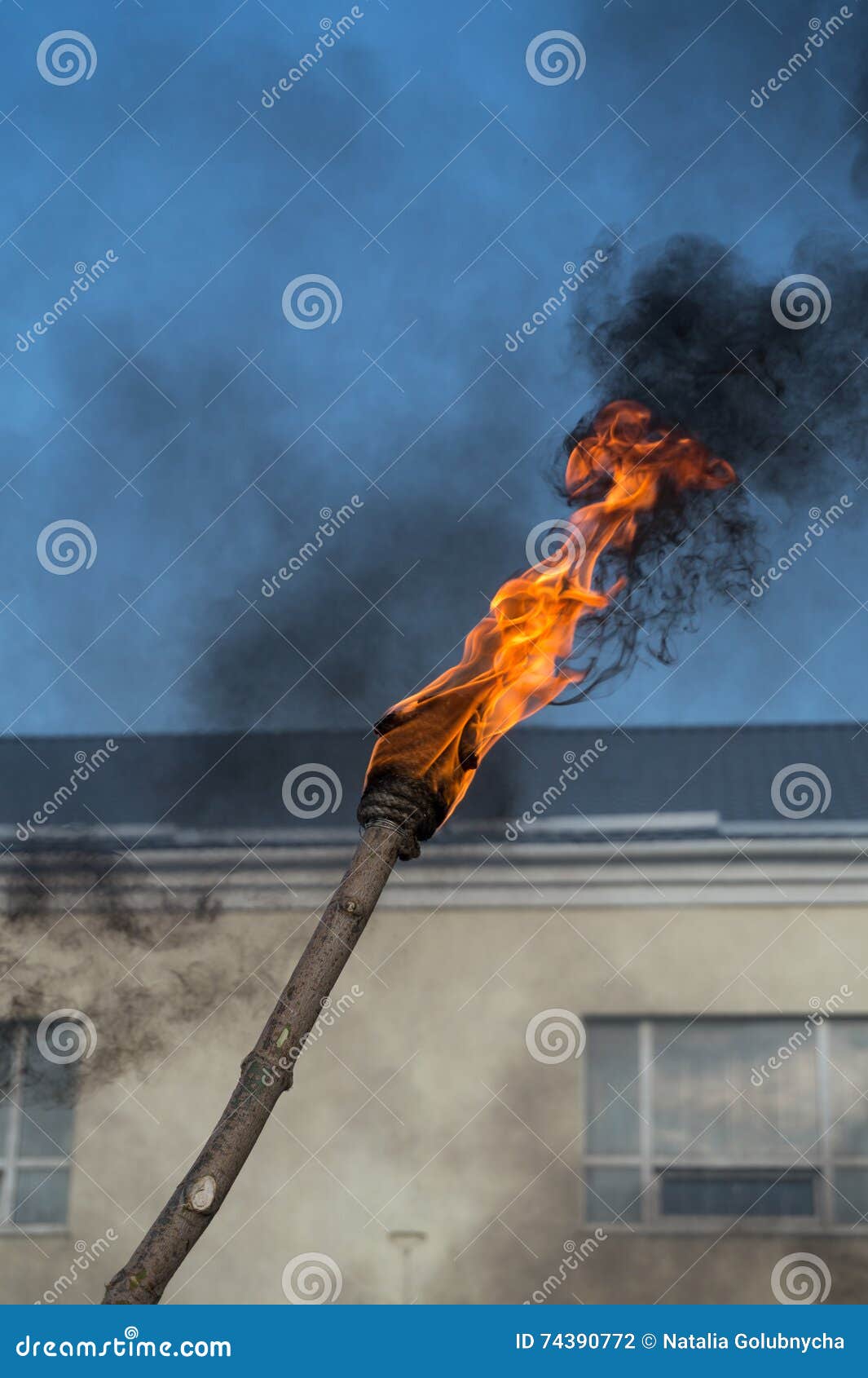 Burning Torch Against the Sky Stock Photo - Image of structure, bright ...