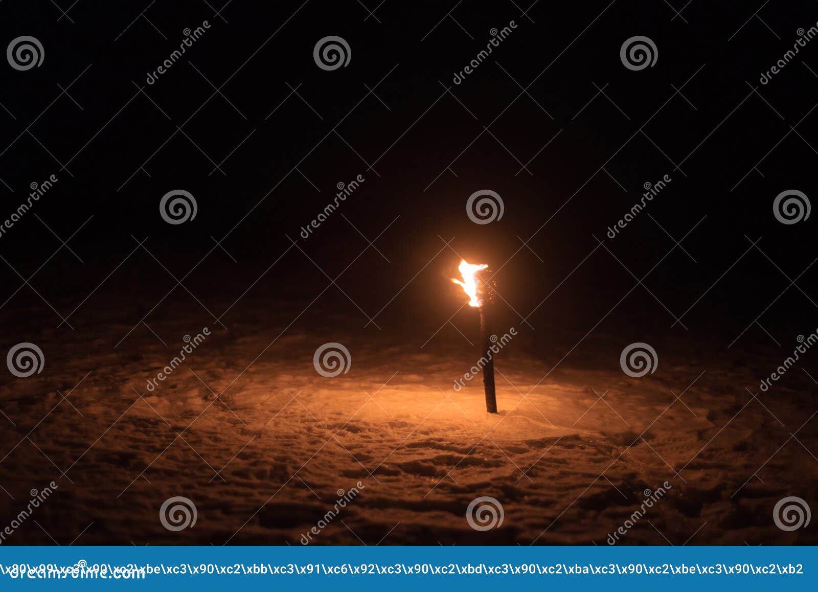 Burning Torch in the Cold Winter Stock Image - Image of arson, glow ...