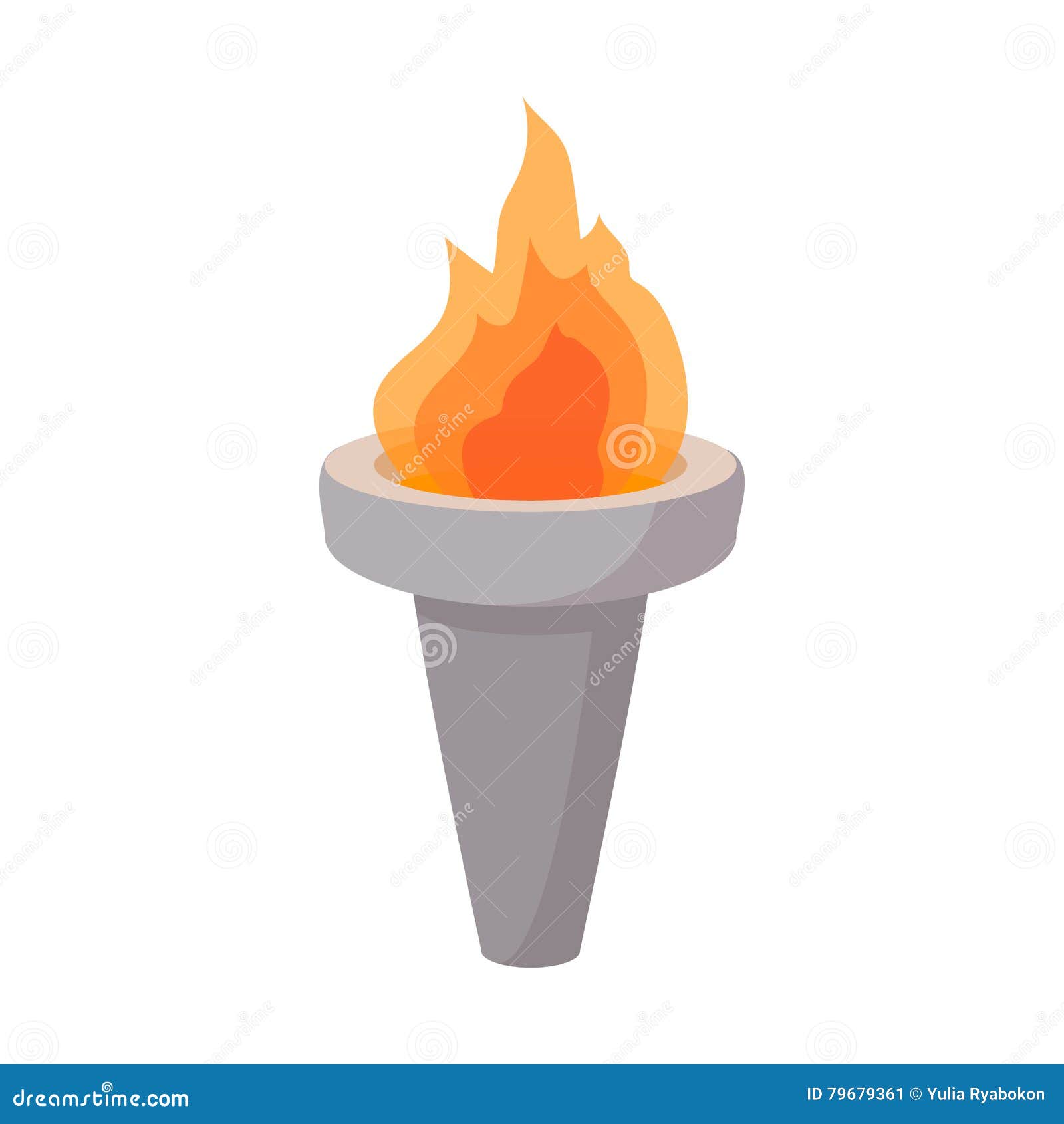 Burning torch cartoon icon stock vector. Illustration of hold - 79679361