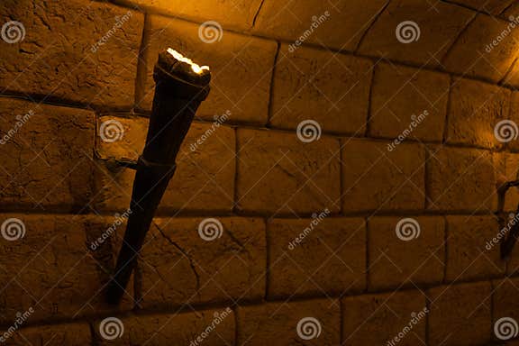 Burning torch in the cave stock image. Image of black - 192092085