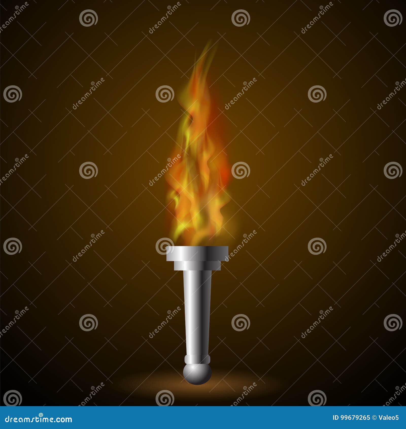 Burning Torch with Fire Flame Stock Vector - Illustration of heat ...