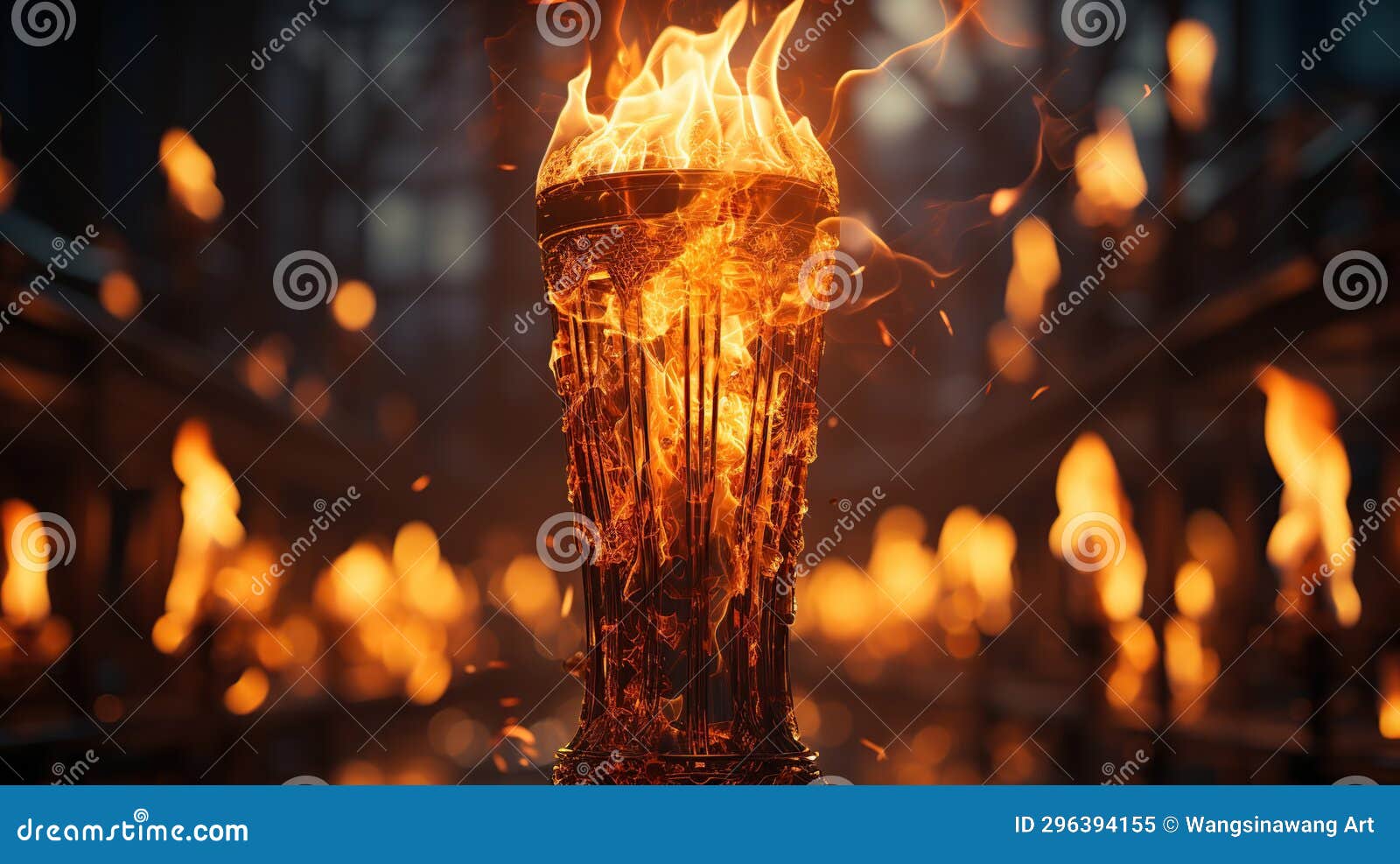 Burning Torch on Fire. Fire and Flames Stock Illustration ...