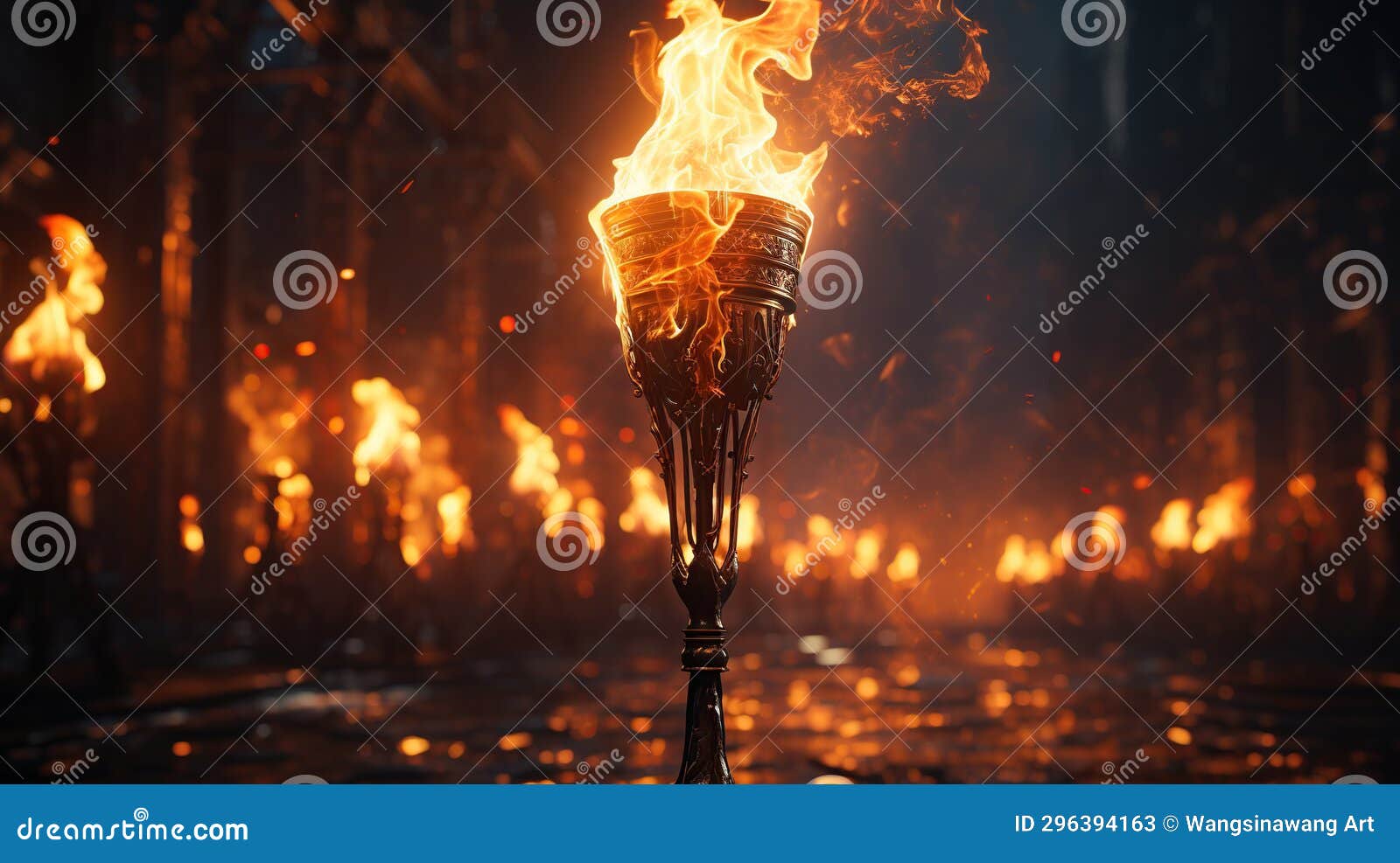 Burning Torch on Fire. Fire and Flames Stock Illustration ...