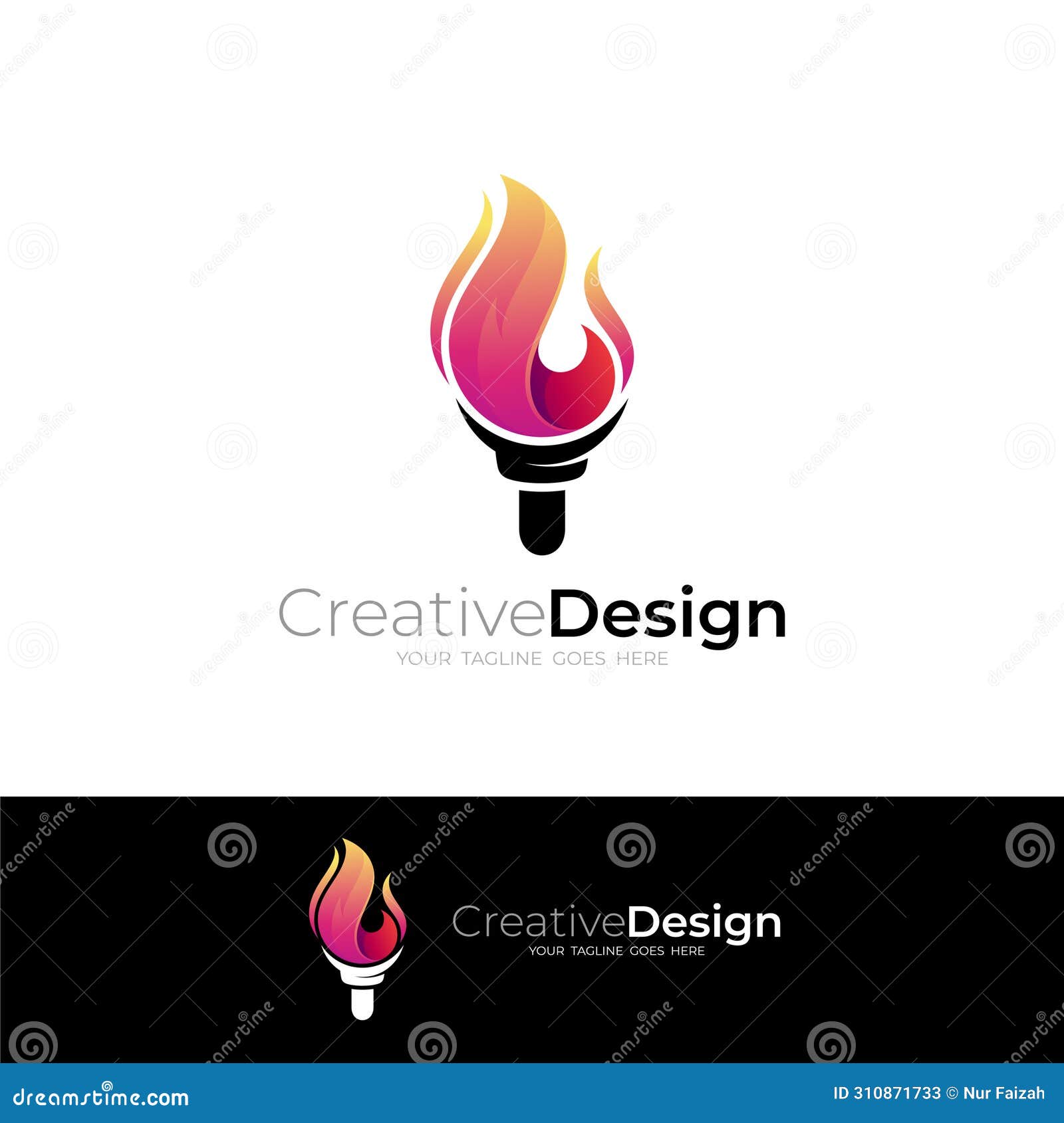 Burning Torch Icon, the Fire Logo Burns Brightly Stock Vector ...