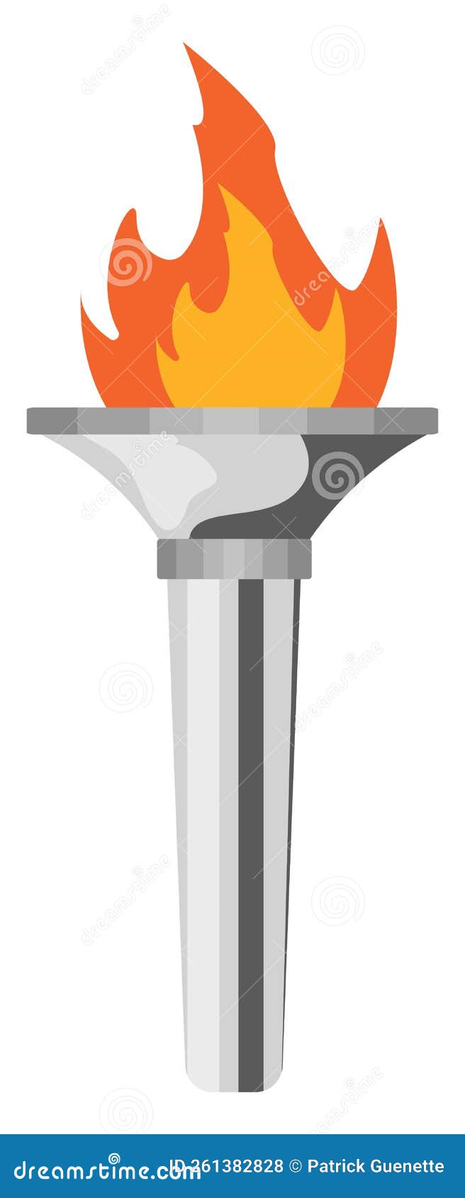 Burning torch, icon stock vector. Illustration of flame - 261382828