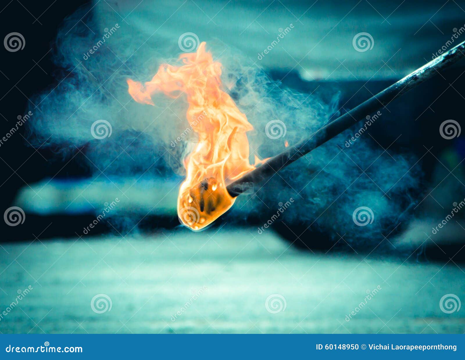 Burning Torch in the Night stock photo. Image of energy - 60148950