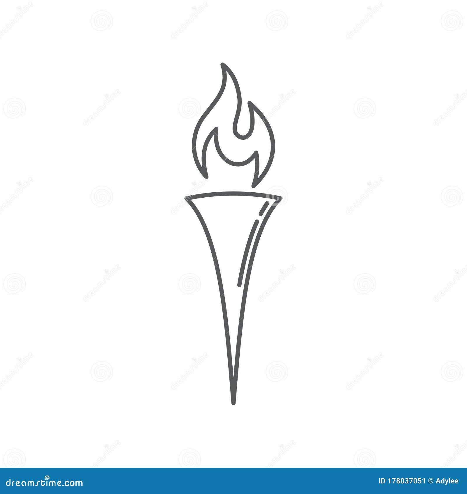 Burning Torch Vector Icon Symbol Isolated on White Background Stock ...