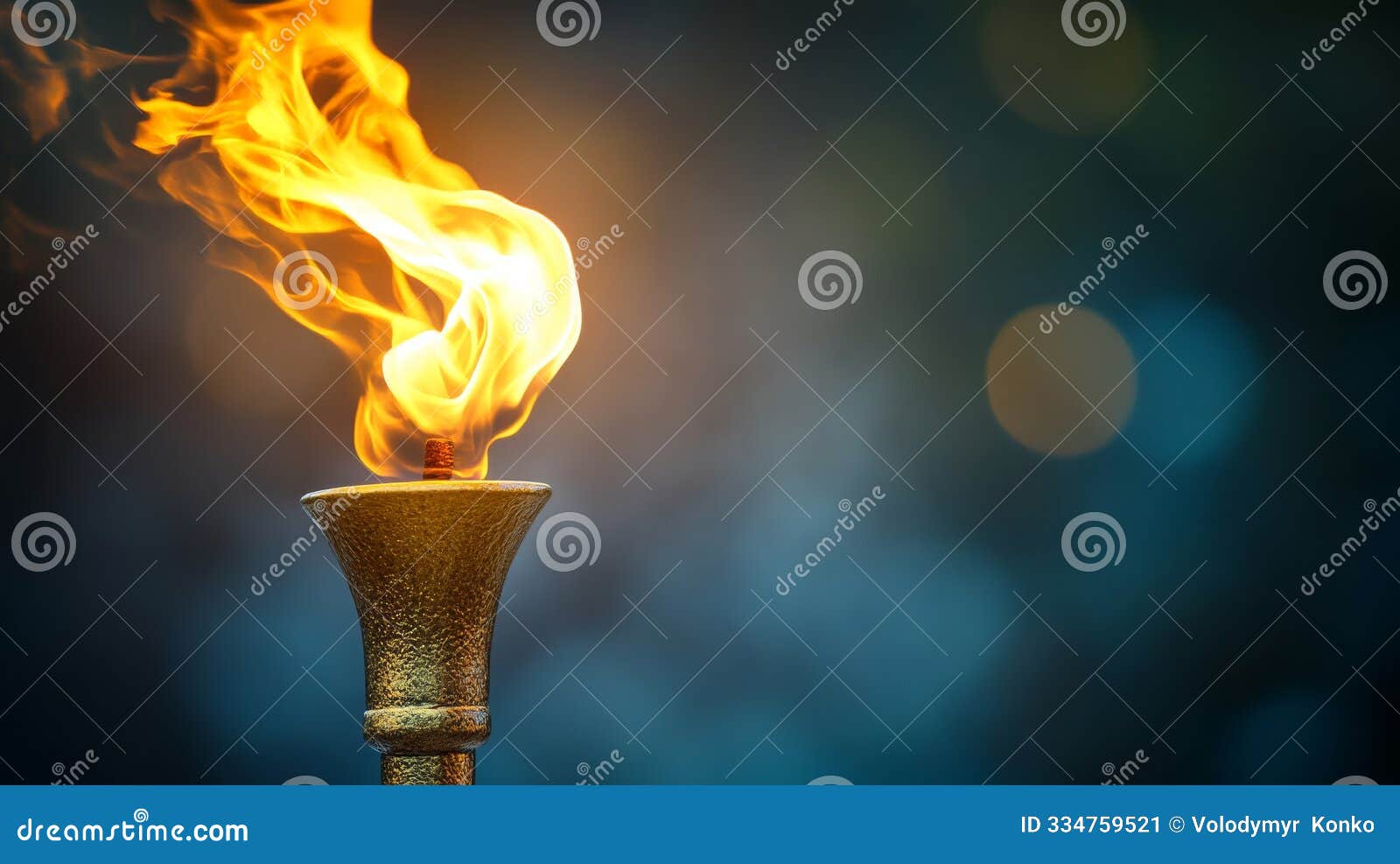 Burning Torch with Vibrant Flame in Darkness, Abstract Light and Energy ...