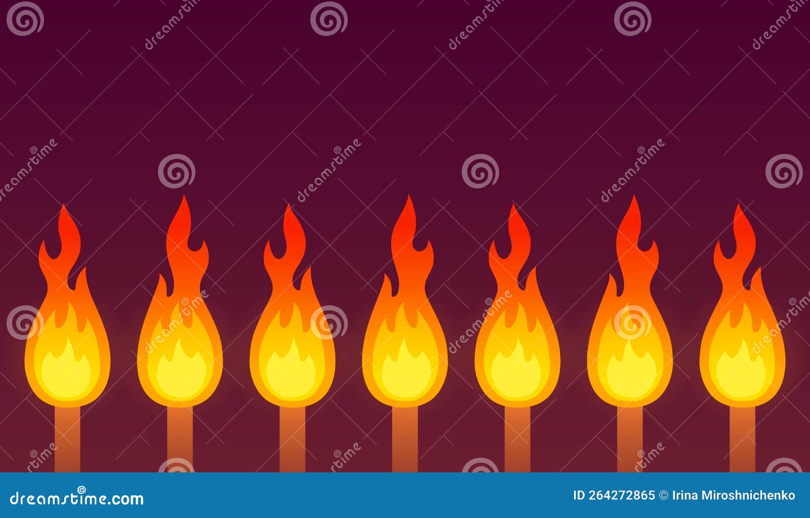 Burning torches banner stock vector. Illustration of light - 264272865