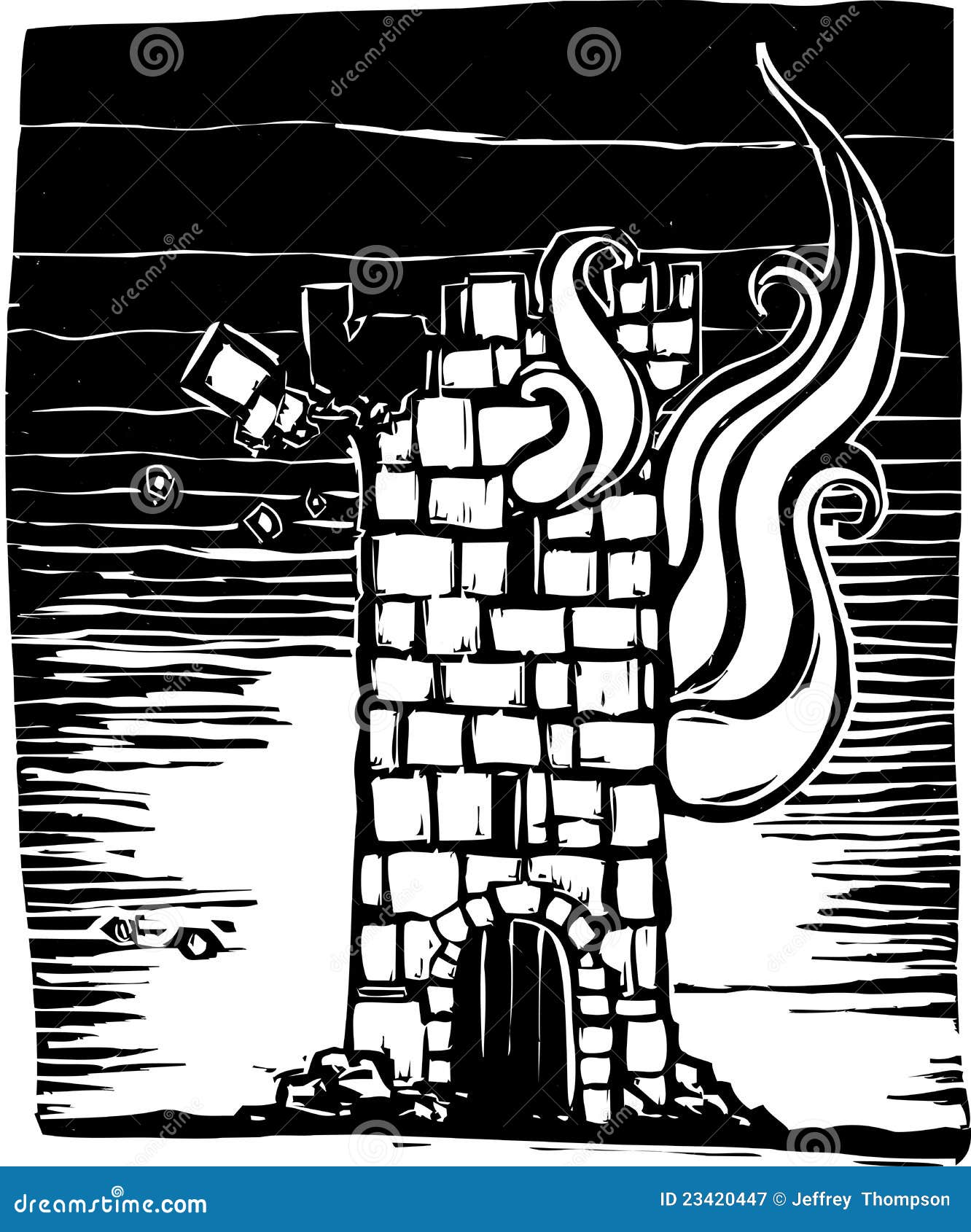 Burning Tower stock vector. Illustration of flame, medieval - 23420447