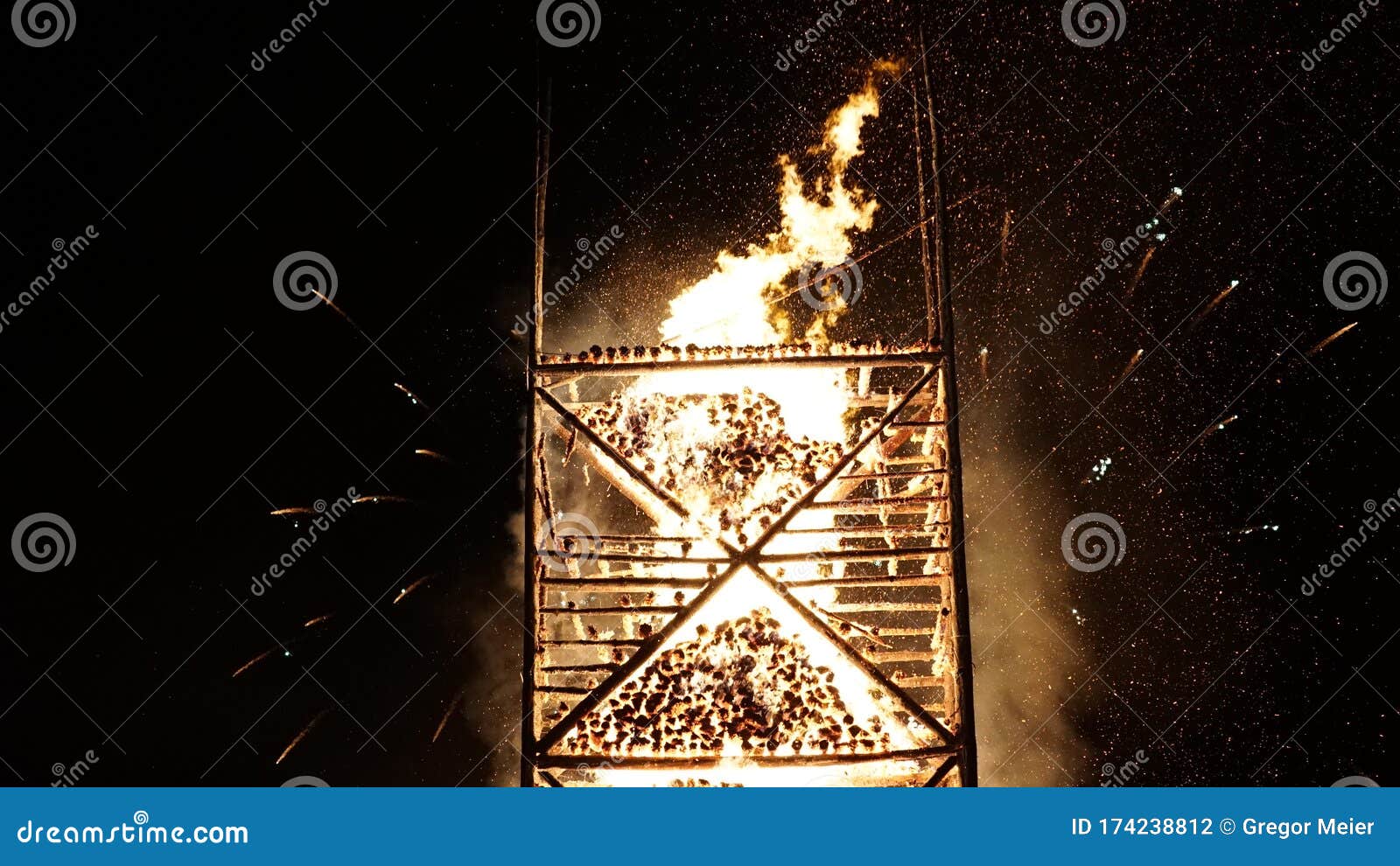 Burning Tower in Austria stock photo. Image of burning - 174238812