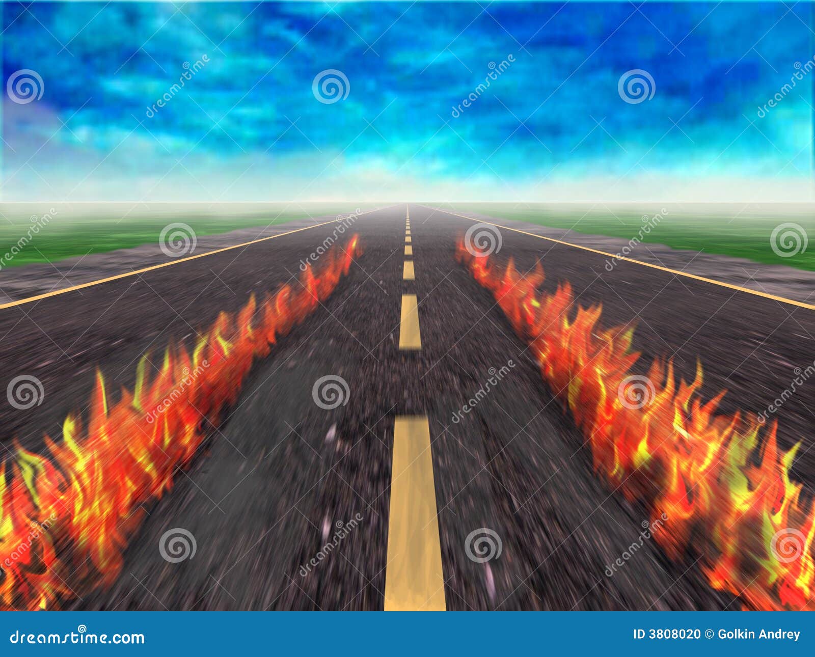 Burning tracks stock illustration. Illustration of single - 3808020