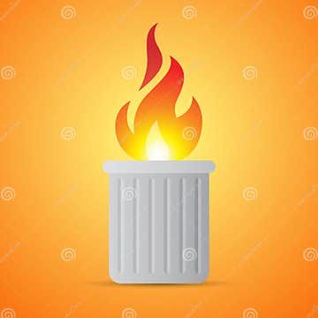 Burning Trash Can stock vector. Illustration of alight - 59676136