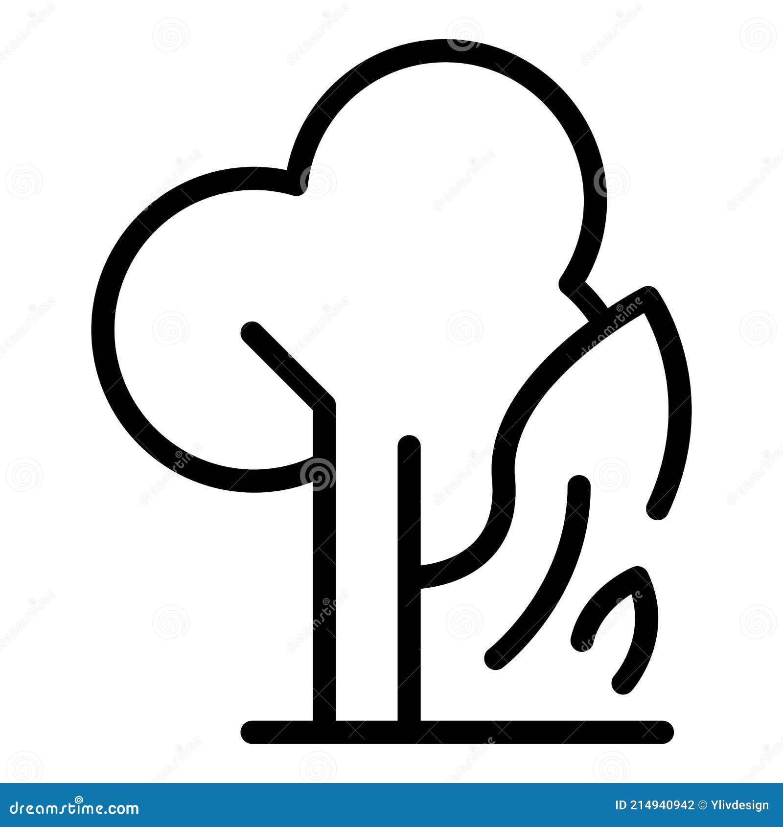 Burning Tree Icon, Outline Style Stock Vector - Illustration of water ...