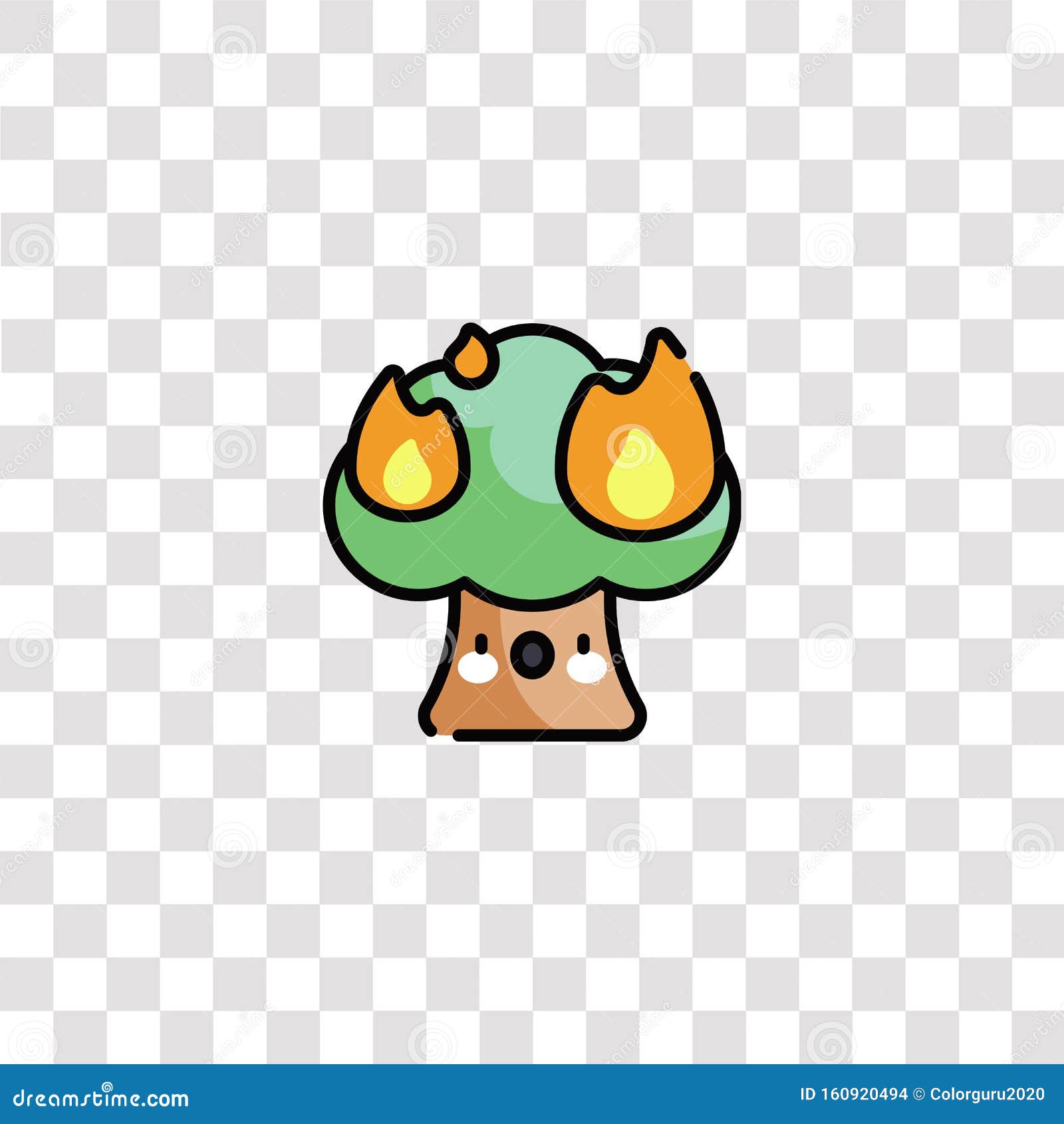 Burning Tree Icon Sign and Symbol. Burning Tree Color Icon for Website ...