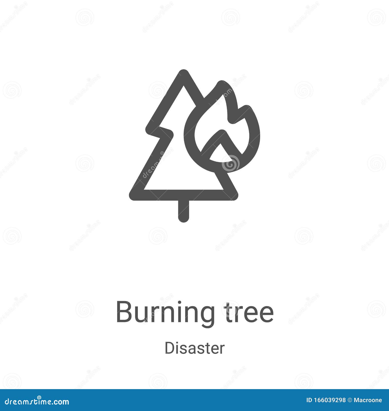 Burning Tree Icon Vector from Disaster Collection. Thin Line Burning ...