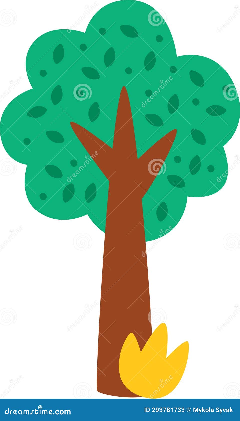 Burning Tree Illustration stock vector. Illustration of damage - 293781733