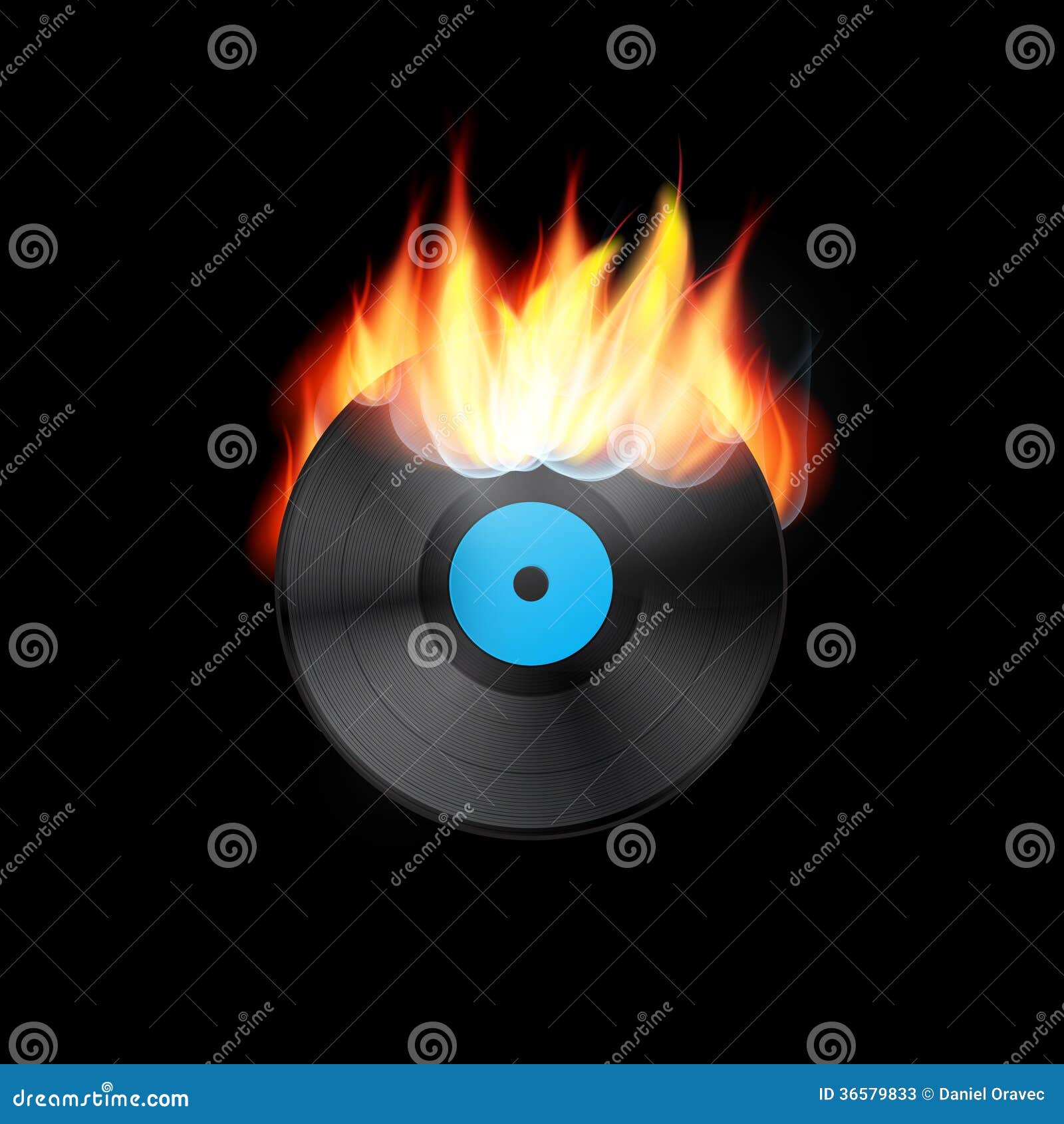 Burning Vinyl Record Disc stock vector. Illustration of classic - 36579833