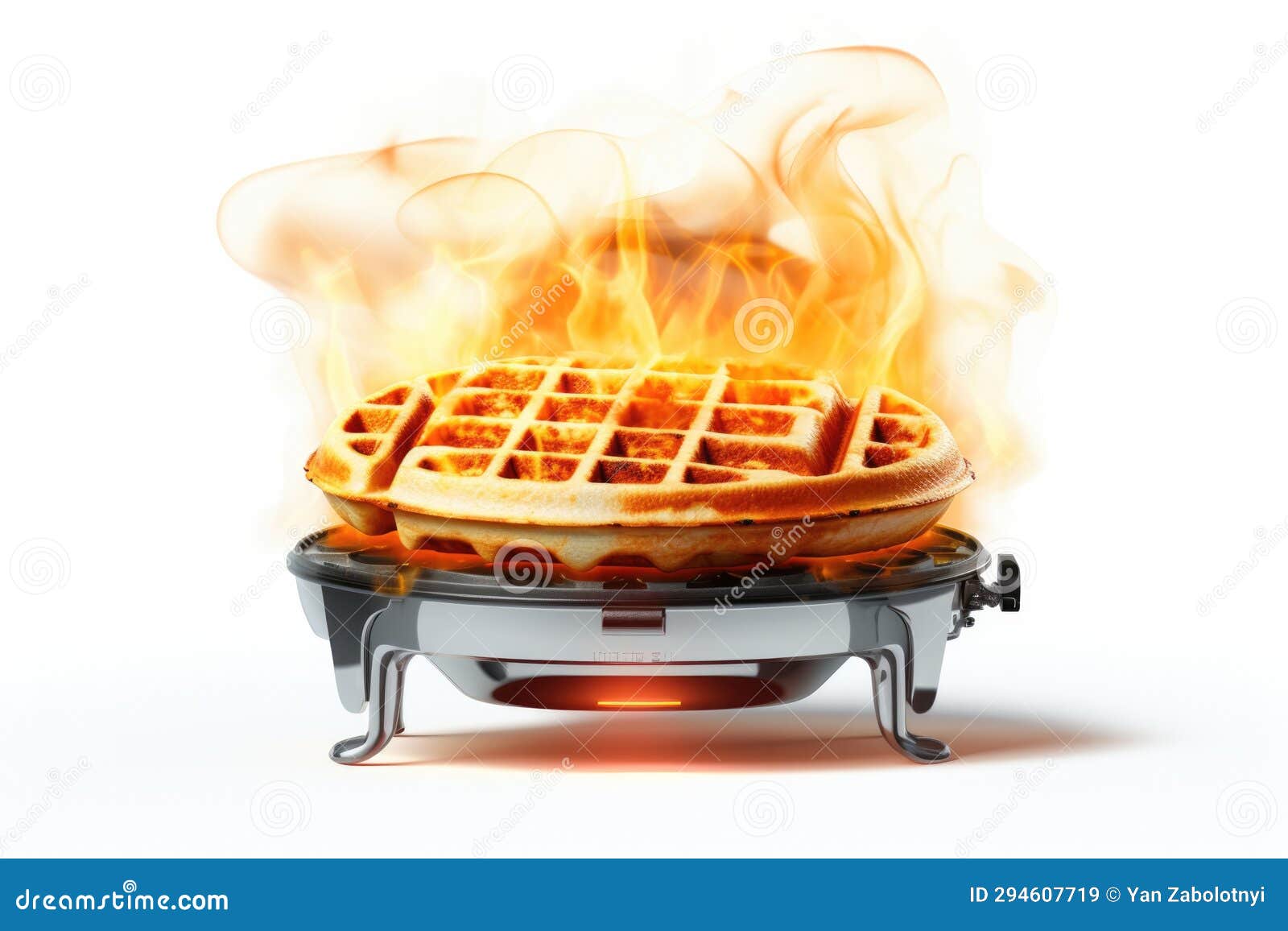 Burning Waffle Maker on a White Background Stock Illustration ...