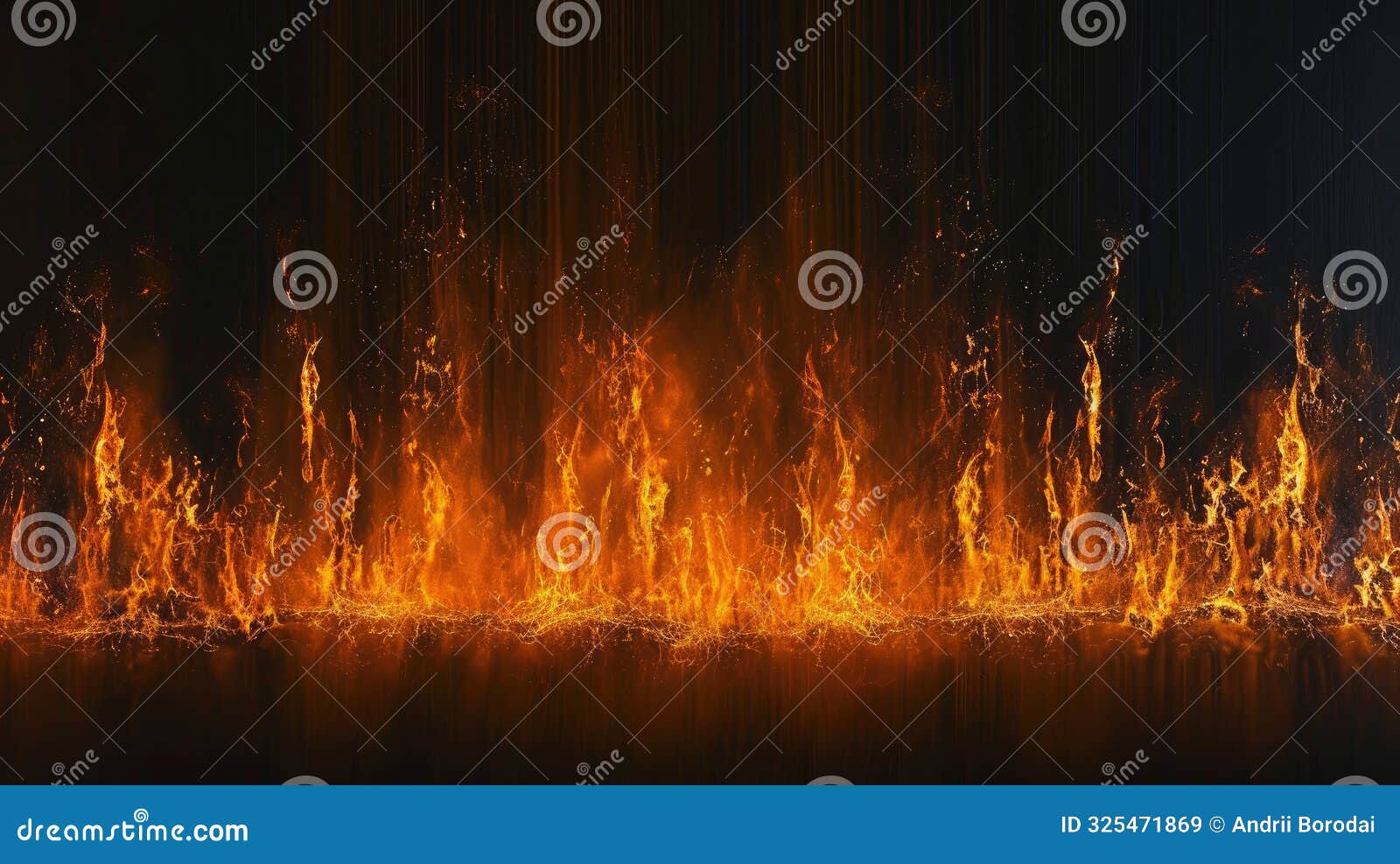 Burning Wall with Dark Background. Stock Illustration - Illustration of ...