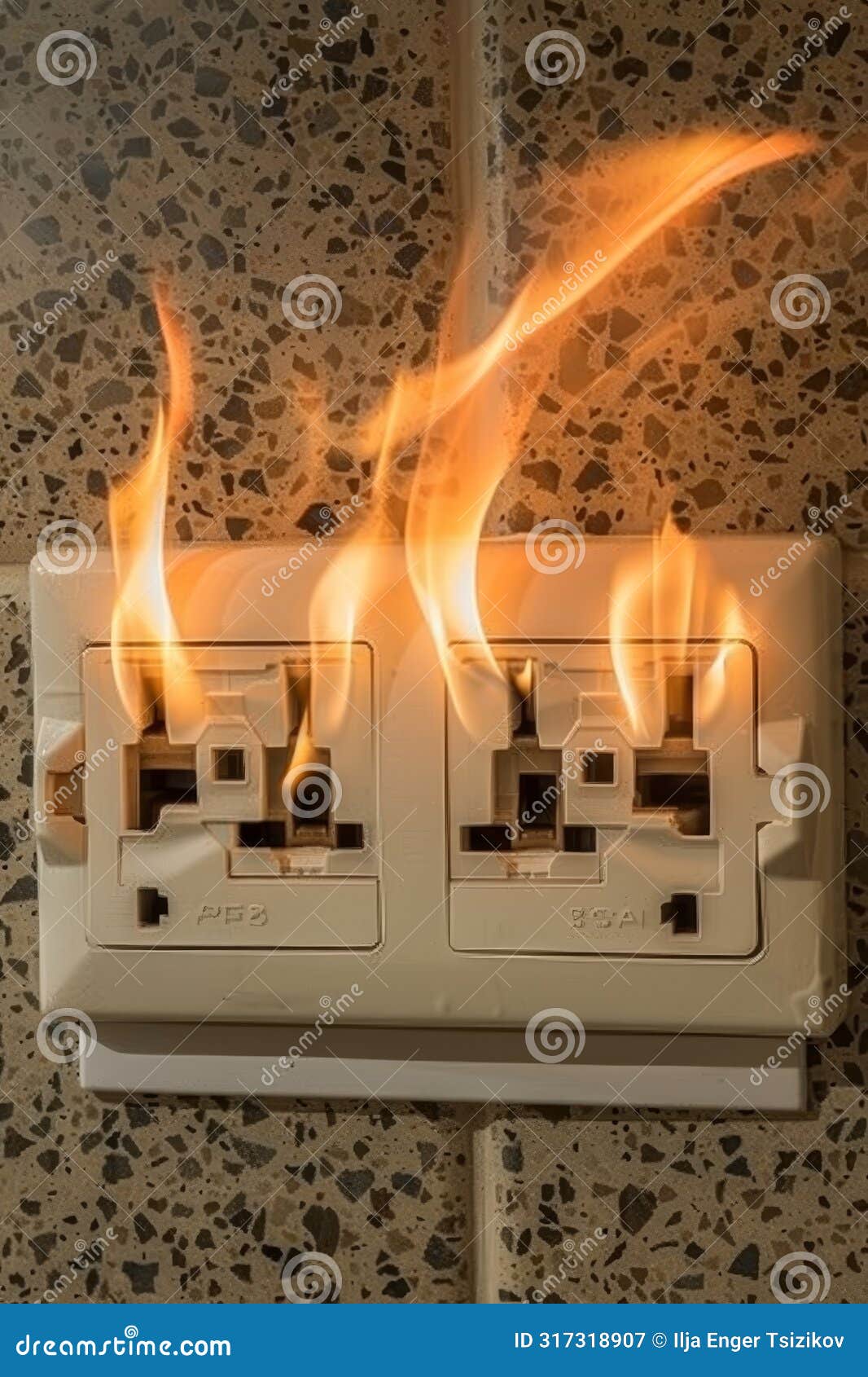 Burning Wall Socket Presents Serious Electrical Fire Hazard, Urgent ...