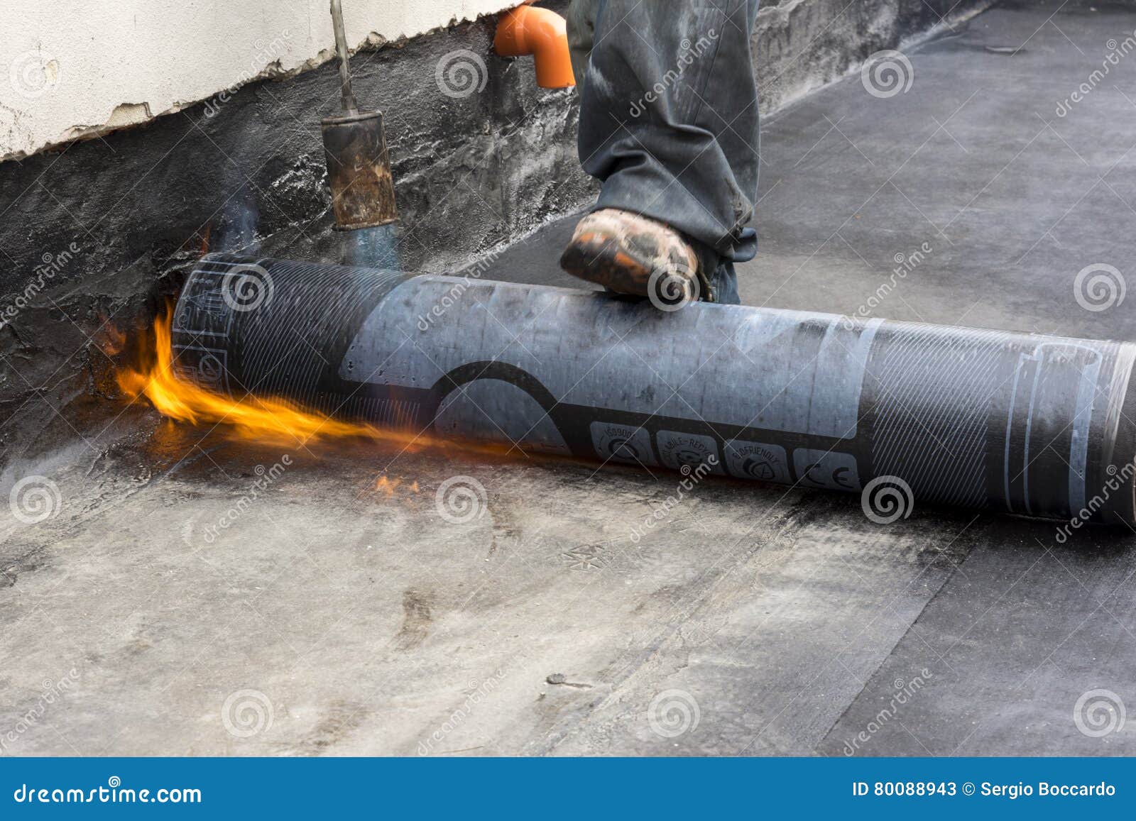 Burning the Waterproof Membrane Stock Image - Image of waterproofing ...