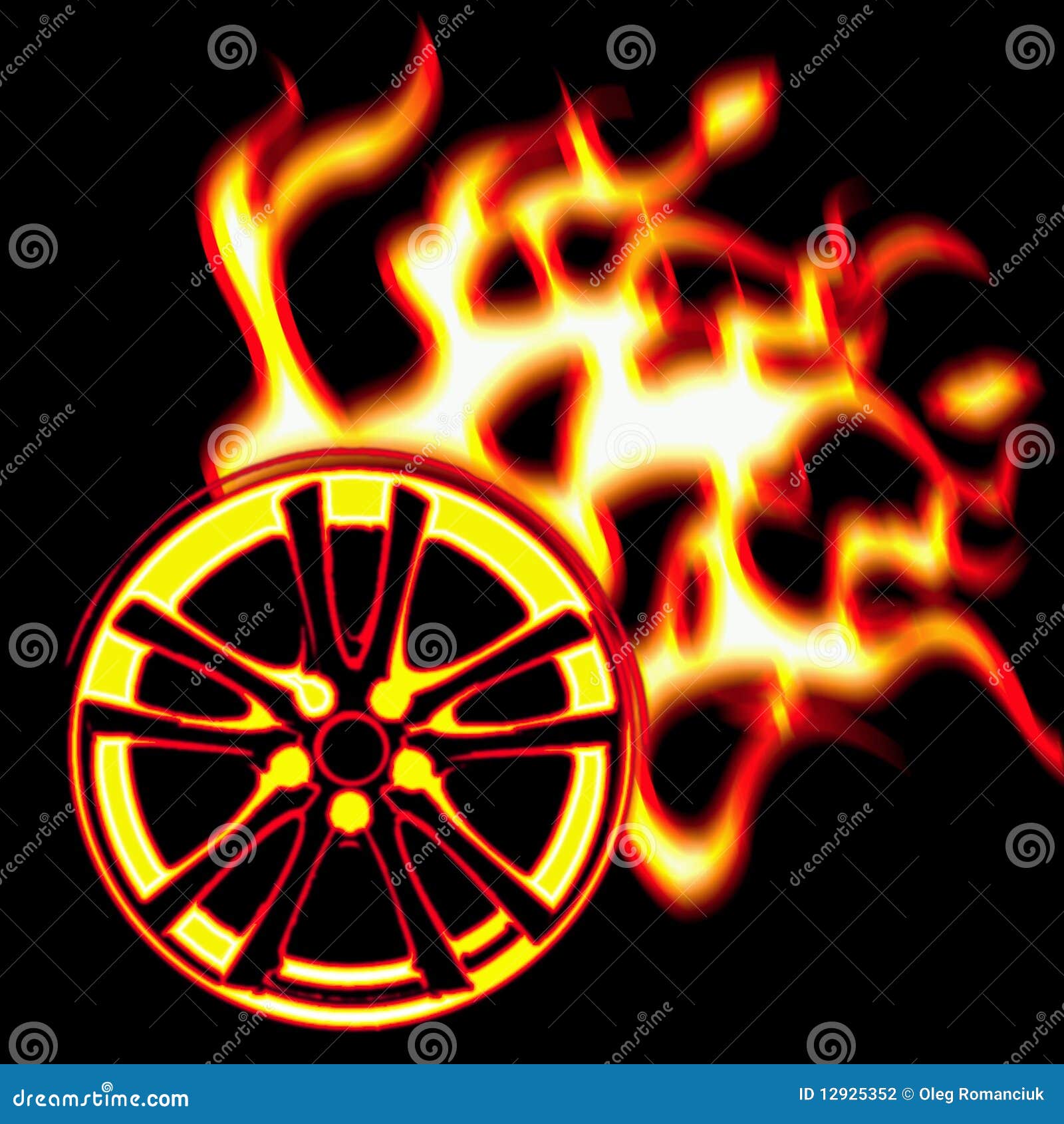 Burning wheel stock illustration. Illustration of color - 12925352
