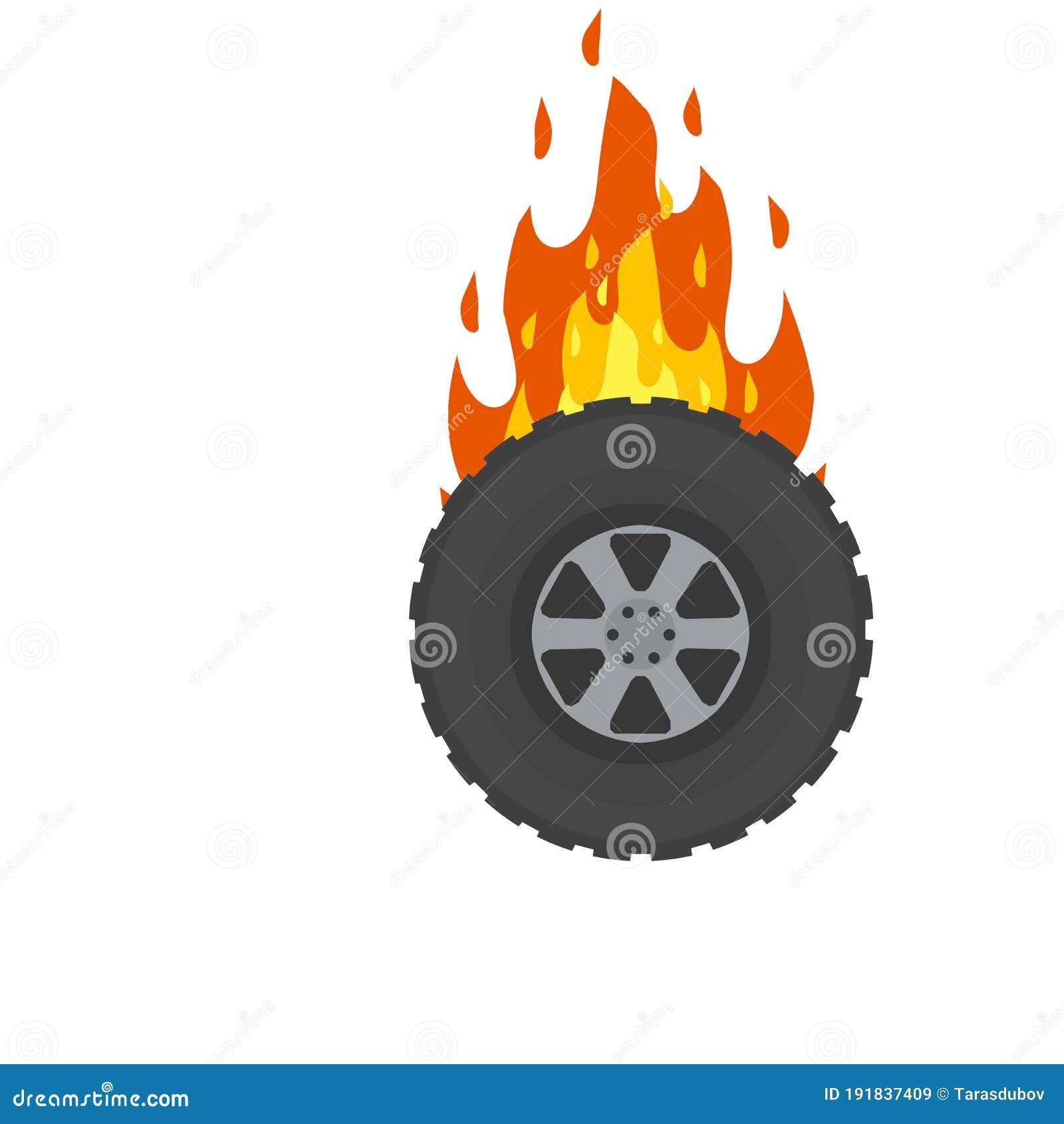 Car Wheel With Flames Logo Cartoon Vector | CartoonDealer.com #22961885