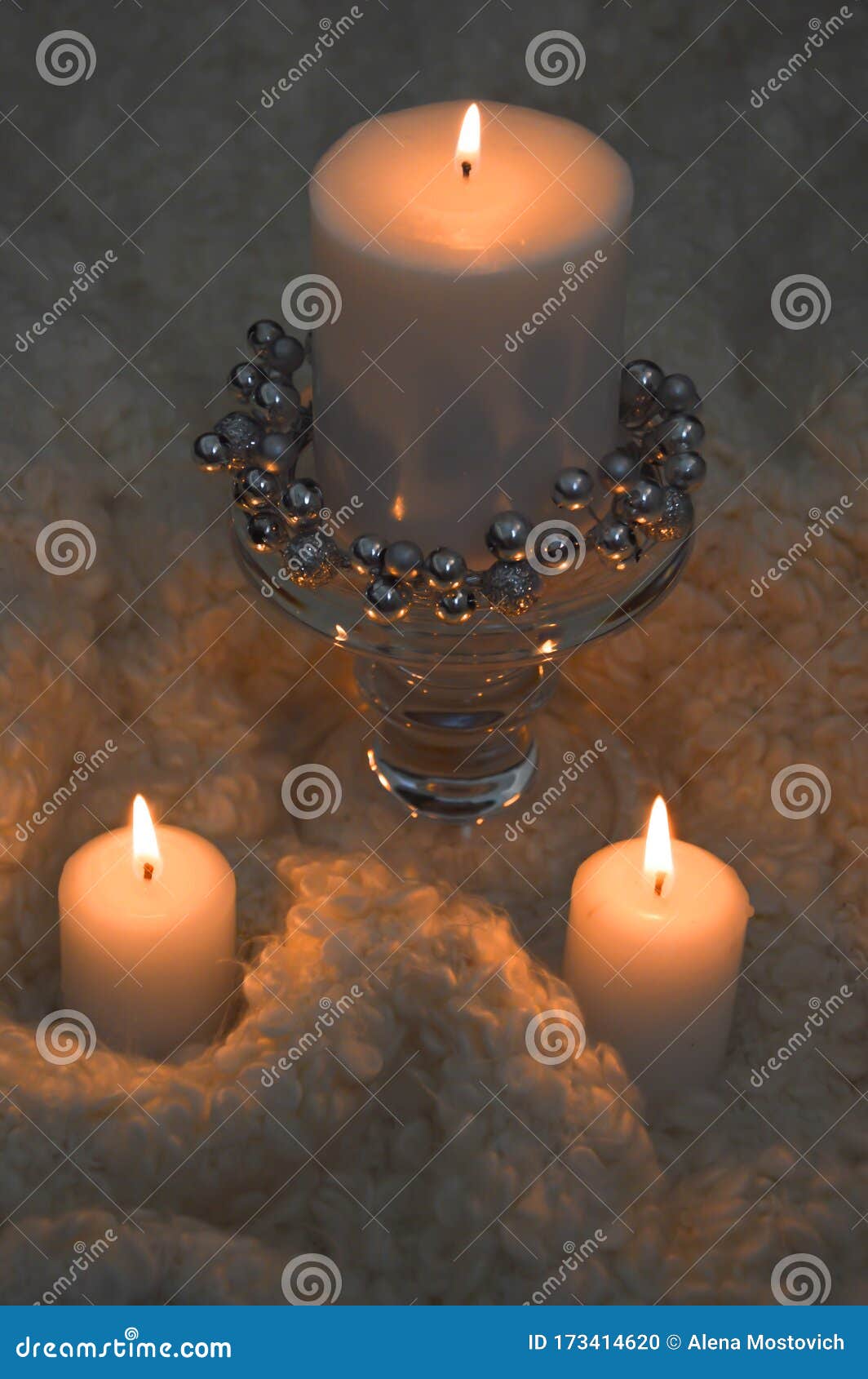Burning White Candle. Flame of Fire Stock Photo - Image of romance ...