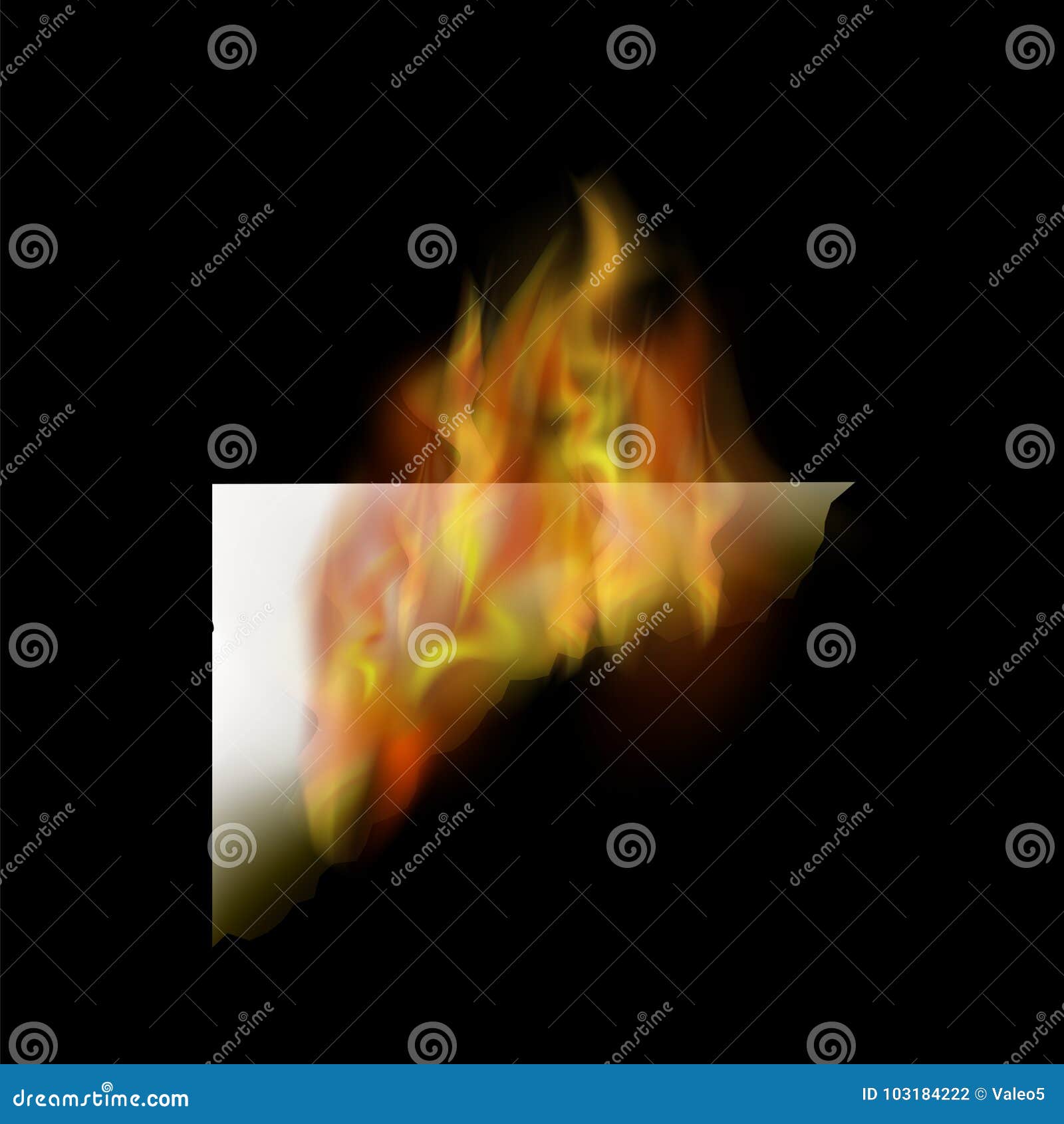Burning White Paper with Fire Flame Stock Illustration - Illustration ...