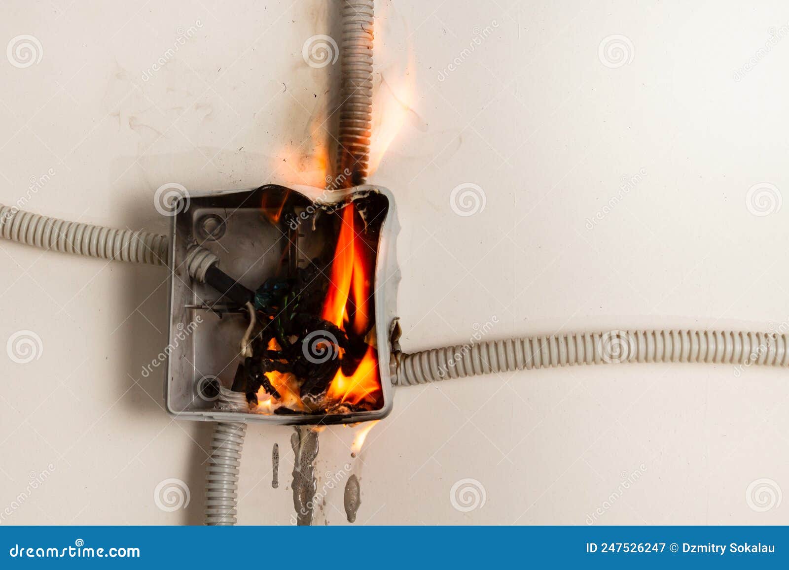 Burning Wires in the Electrical Panel, Poor-quality Wiring Stock Image ...