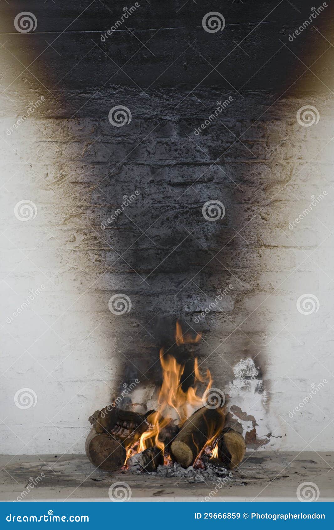 Burning Wood In A Modern Fireplace With A Closed Combustion Chamber ...