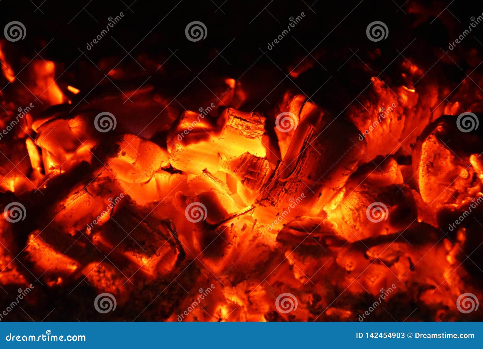 Burning Wood Coal, Incandescent Atmosphere, Heat Stock Image - Image of ...