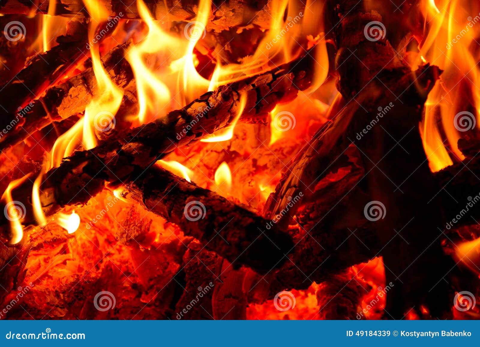 Burning Wood In A Modern Fireplace With A Closed Combustion Chamber ...