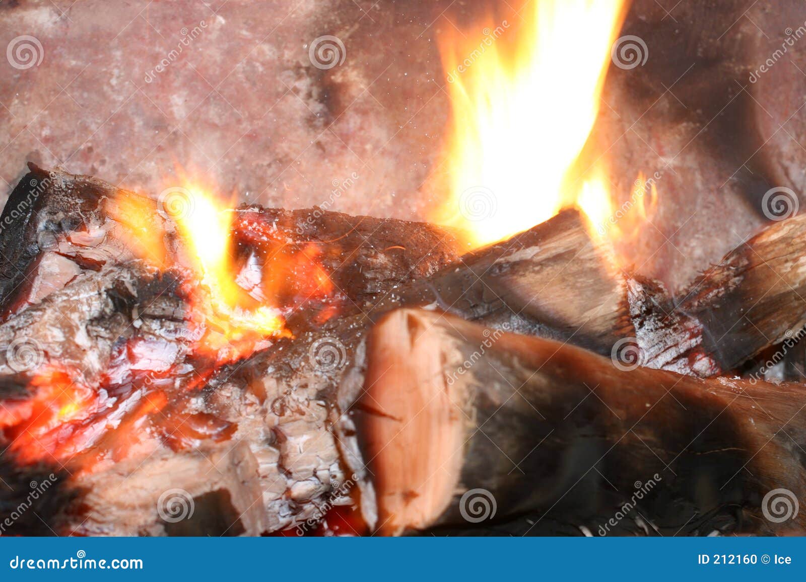 Burning Wood In A Modern Fireplace With A Closed Combustion Chamber ...
