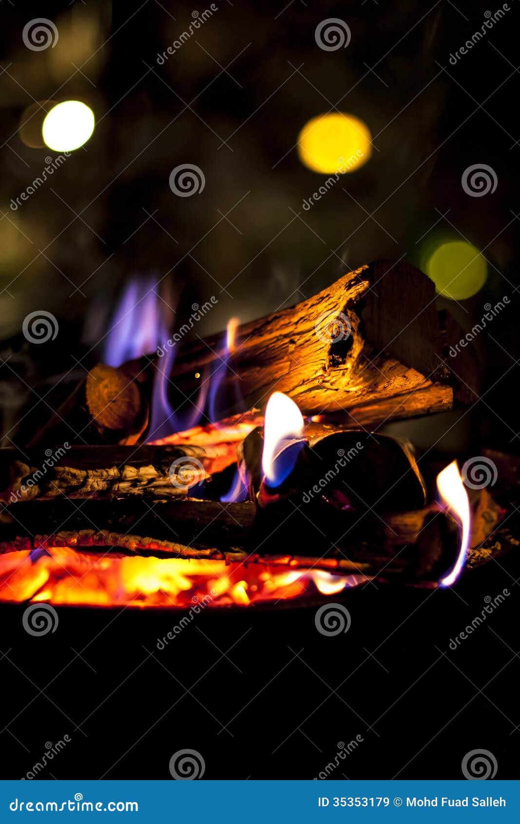 Burning wood with flame stock image. Image of fireside - 35353179