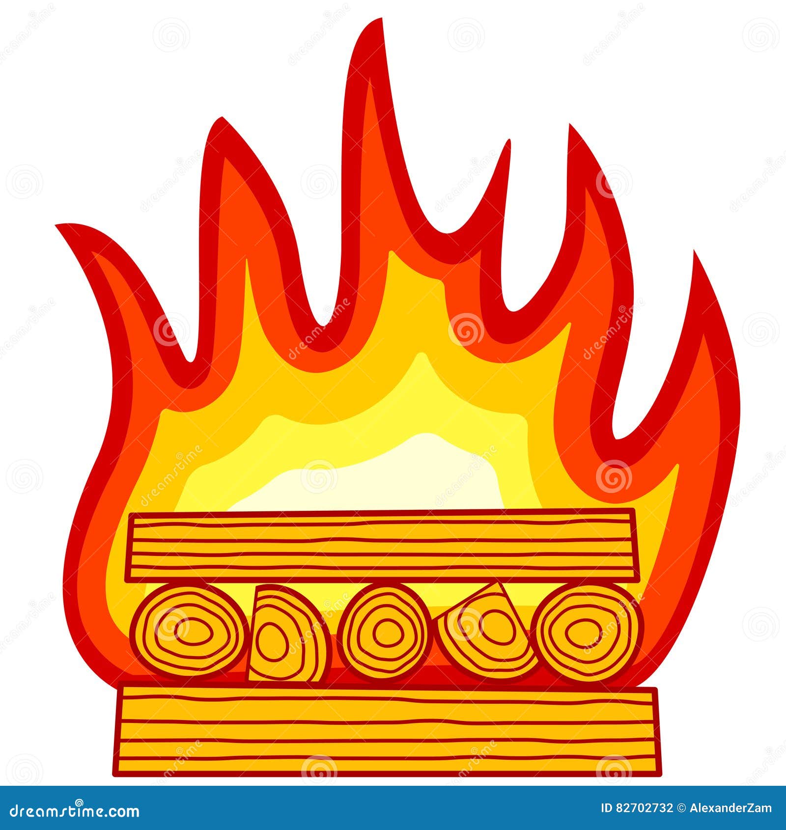 Burning wood icon stock vector. Illustration of burning - 82702732
