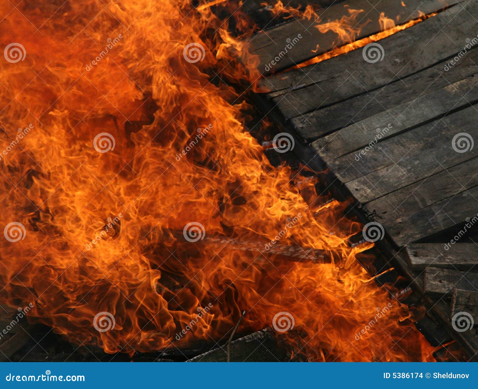 Burning Wooden House. Close-up Stock Photo - Image of danger, insurance ...