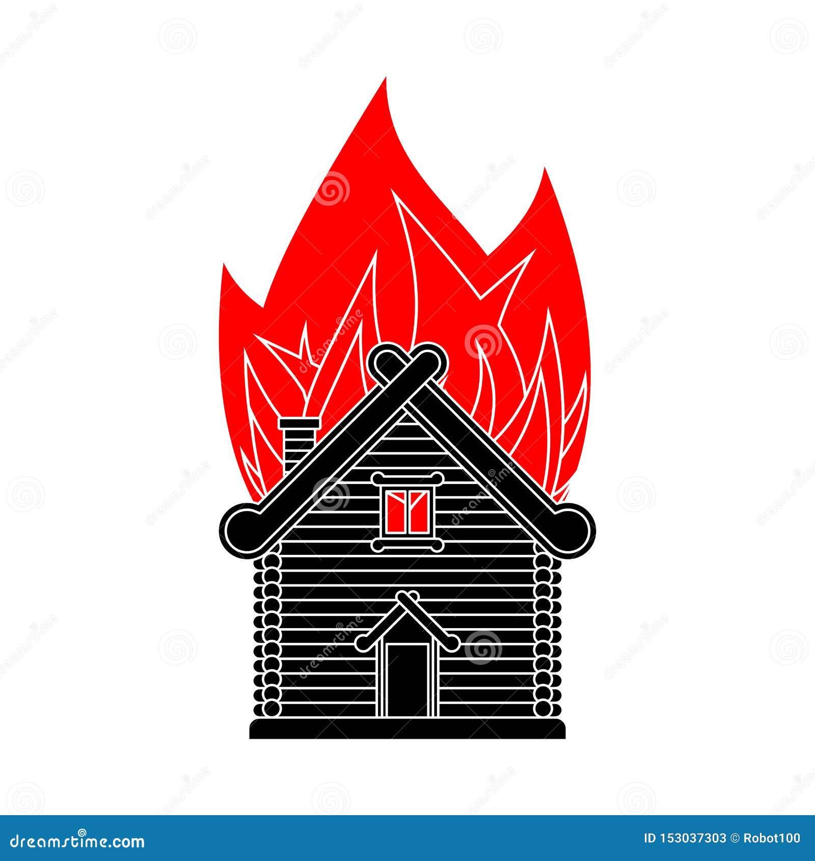 Wildfire Structure With Detailed Burning Parts Division Outline Diagram ...