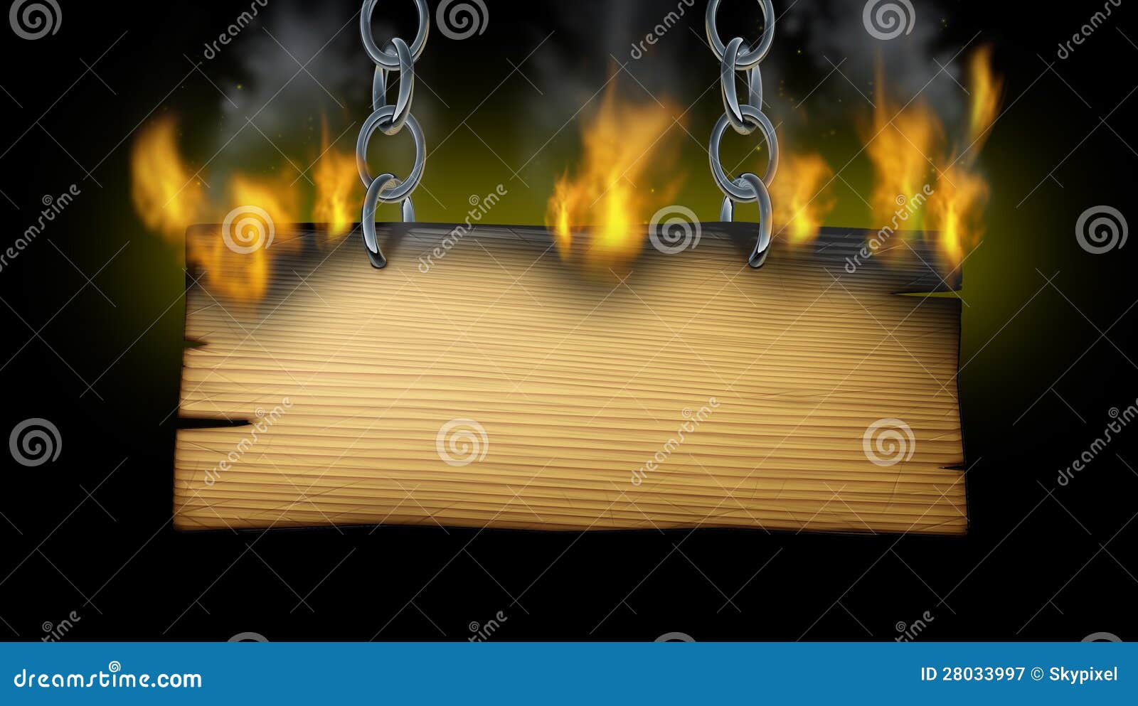 Burning Wooden Sign stock illustration. Illustration of sale - 28033997
