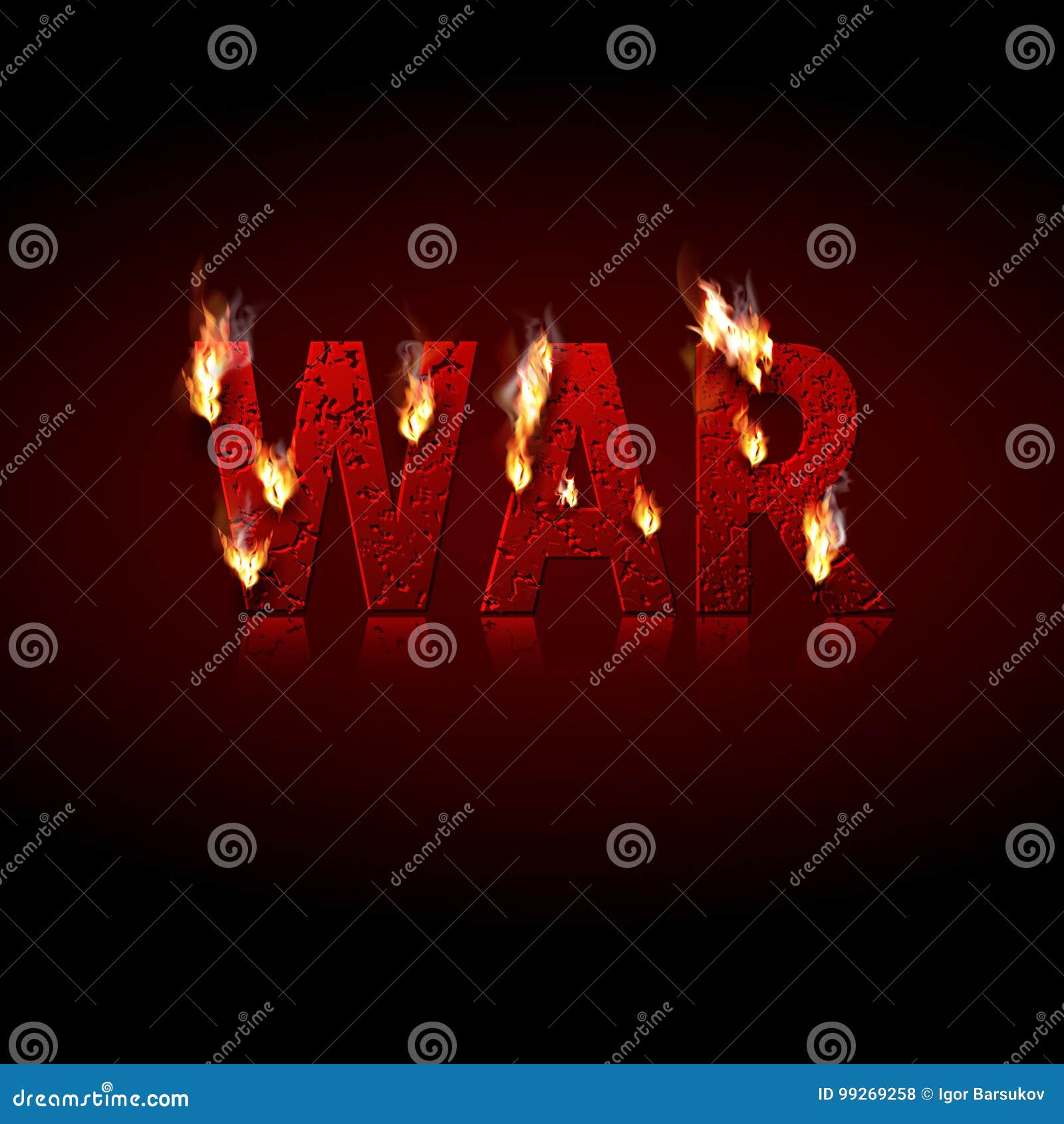 The burning word stock vector. Illustration of burning - 99269258