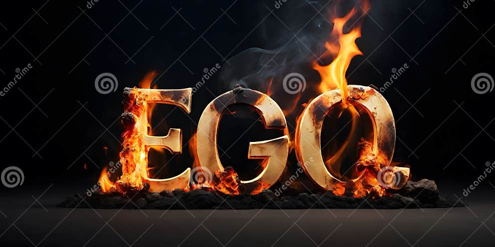 The Burning Word of the Ego Stock Illustration - Illustration of ...