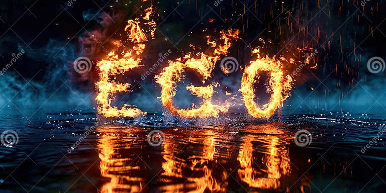 The Burning Word of the Ego Stock Illustration - Illustration of ...
